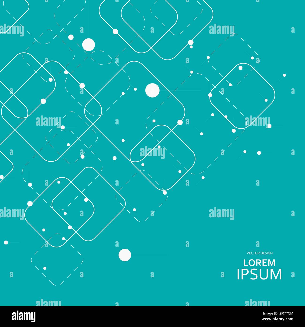 Vector square connected with dots. Web style presentation background ...