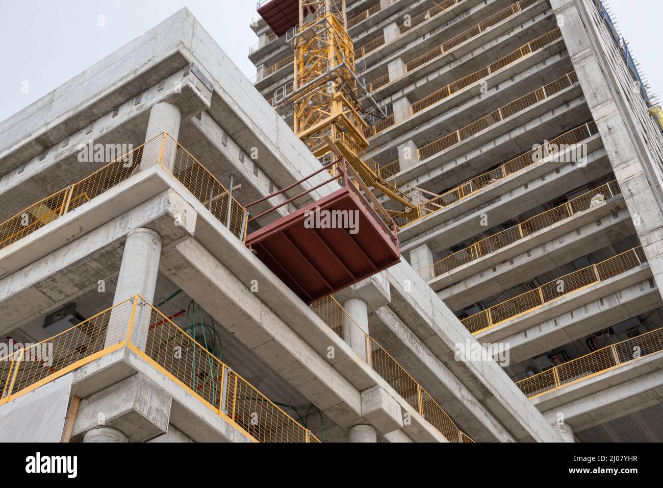 Scaffolding at the beginning on the construction site in Israel on ...
