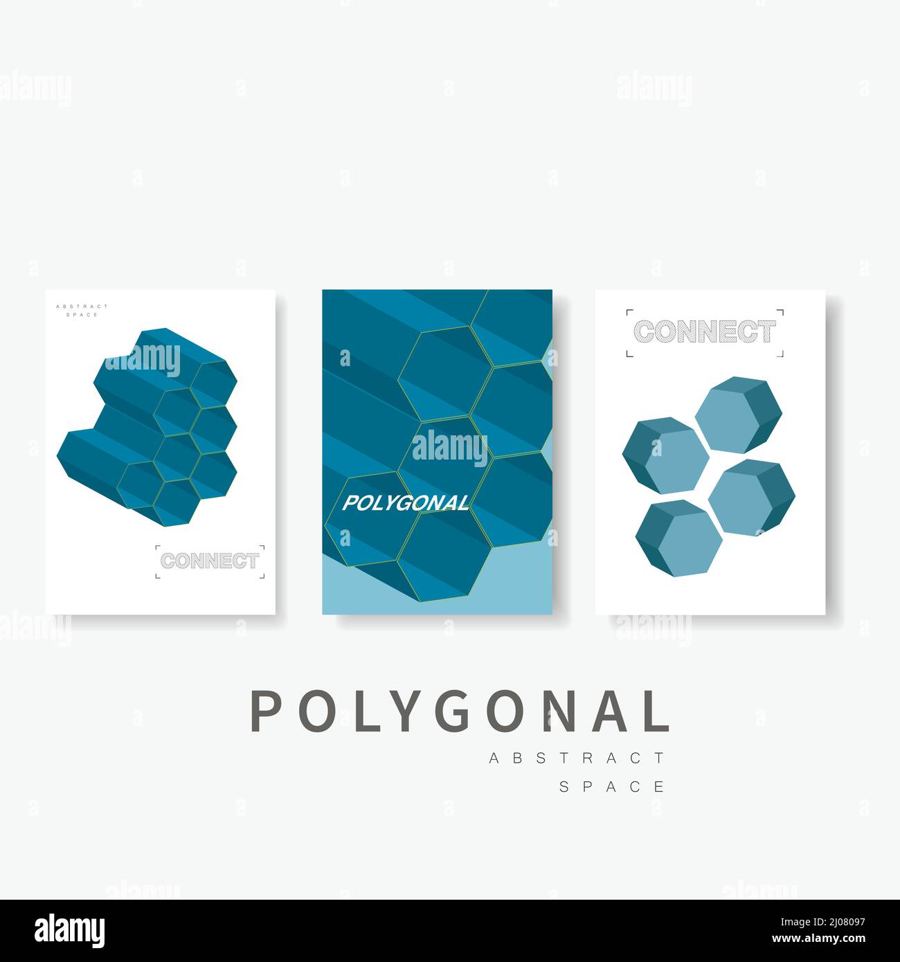 Vector hexagon connect pattern. Abstract digital 3D background ...