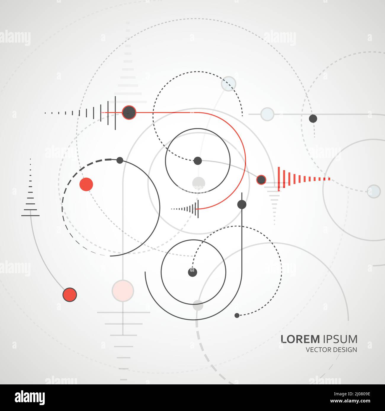 Abstract vector background of geometric elements circles and dotted ...