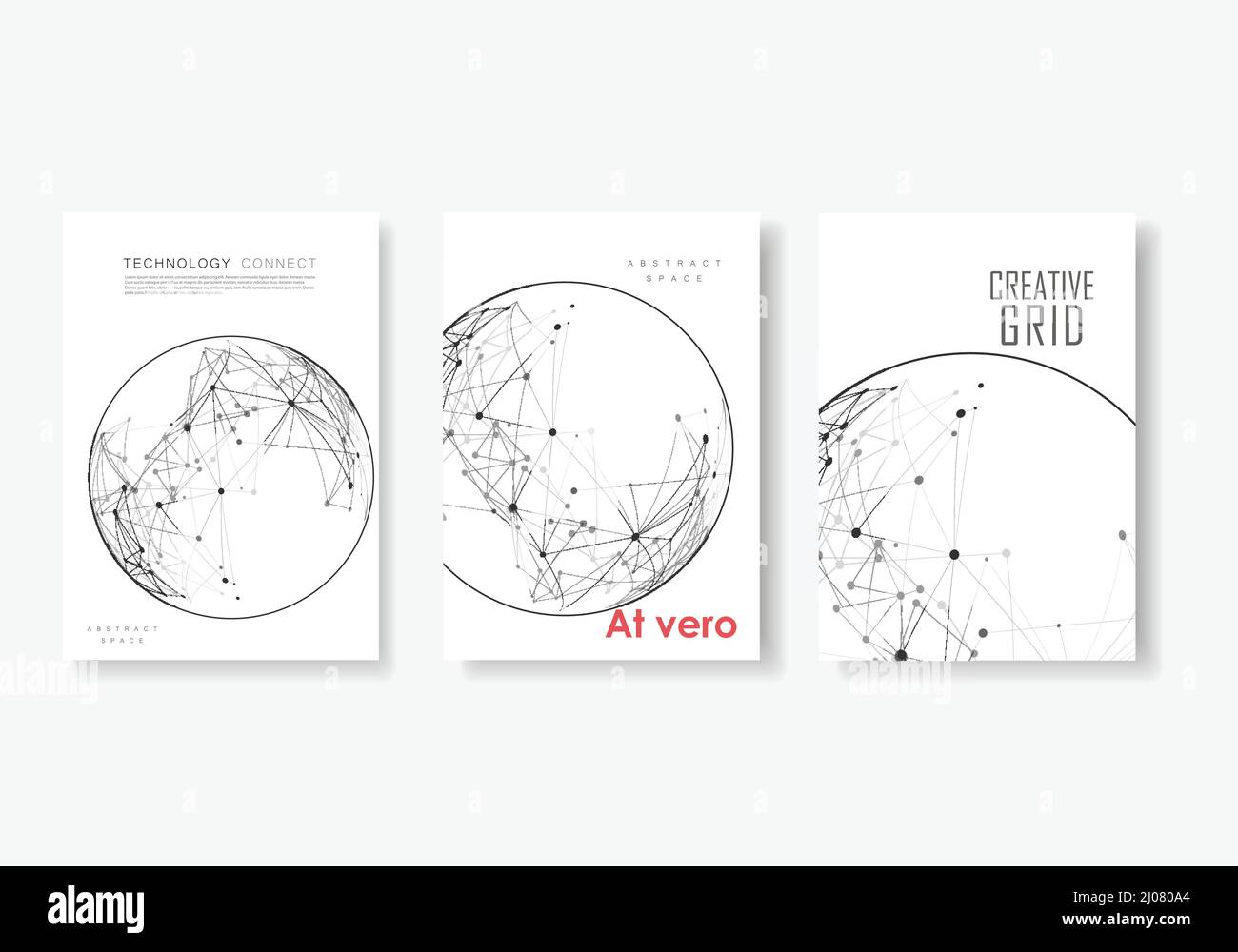 Magazine science. Vector brochure sphere concept. Network, modern mesh ...