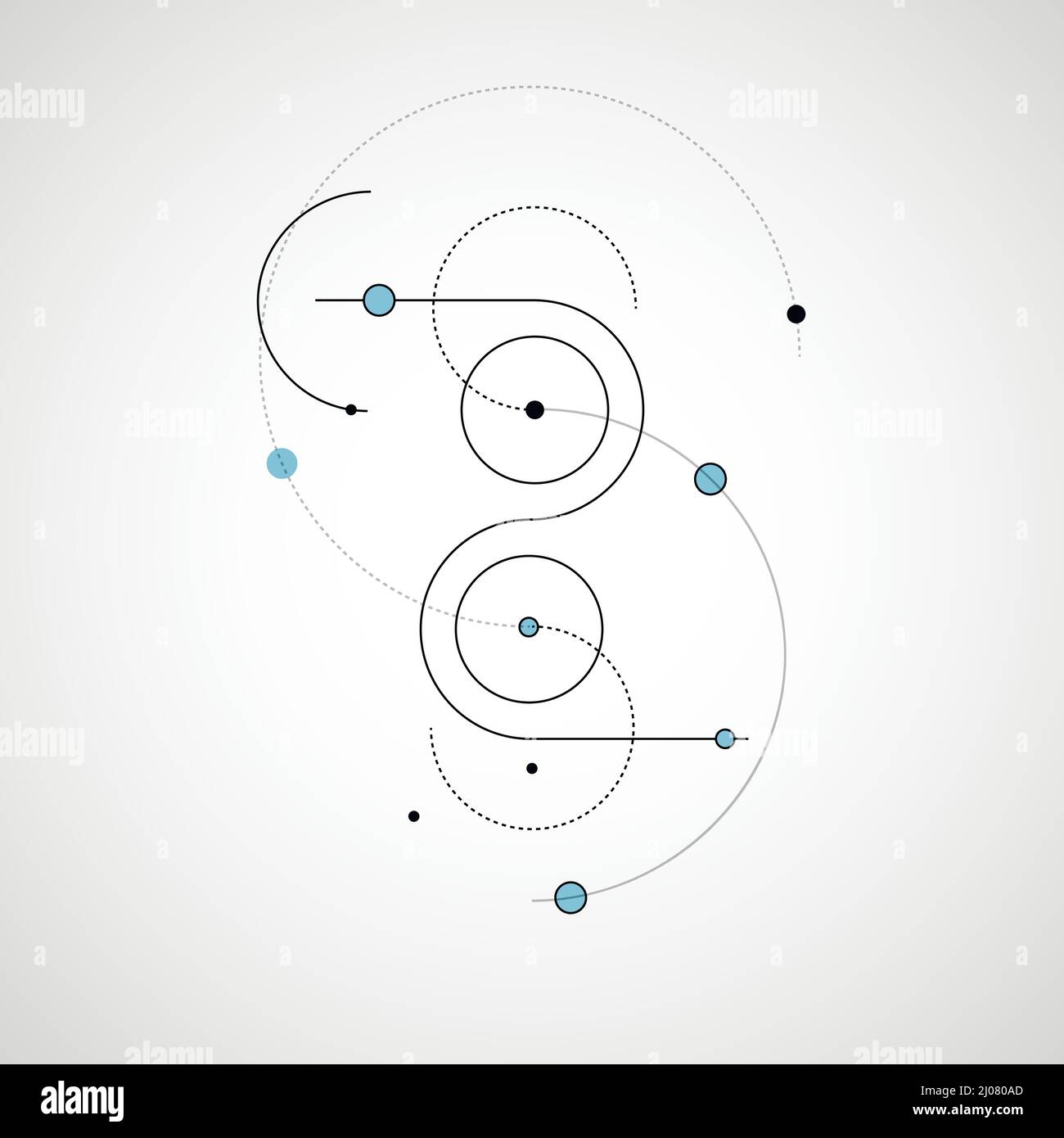 Abstract background with circles and dots. Connect technology vector ...
