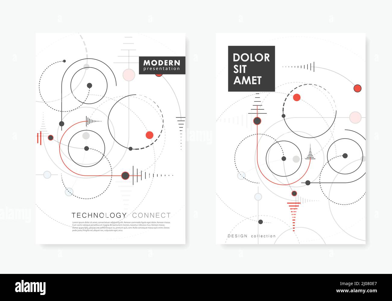 Abstract background with circles and dots. Connect technology vector ...