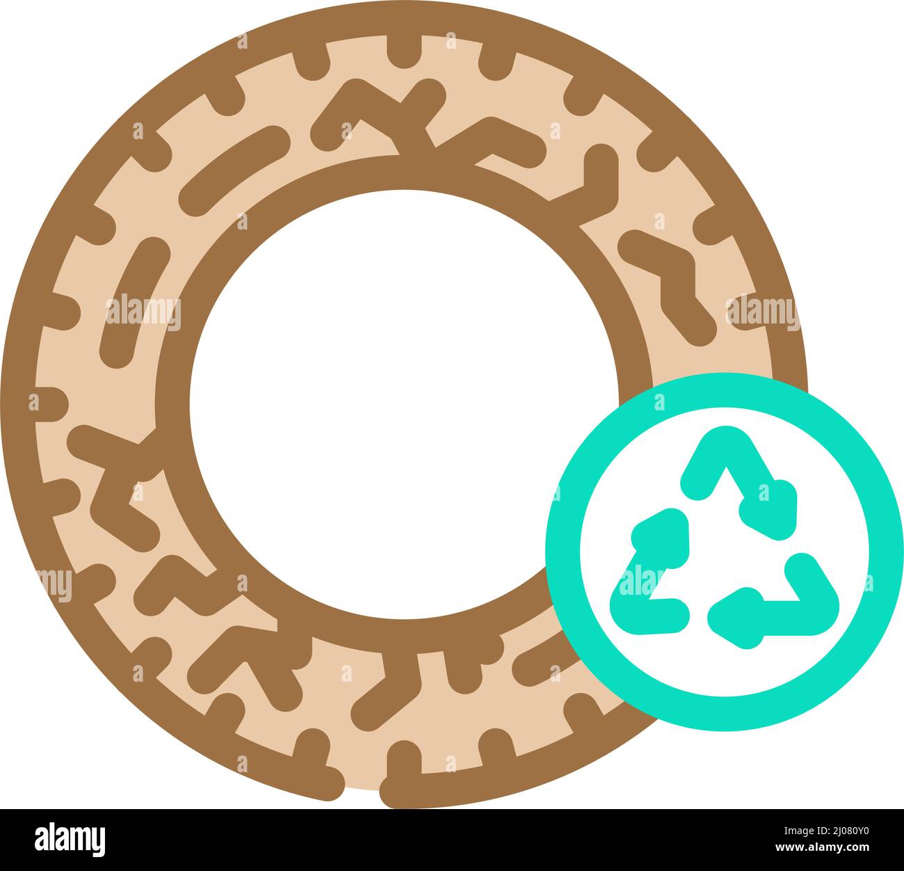 car tires recycling waste color icon vector illustration Stock Vector ...