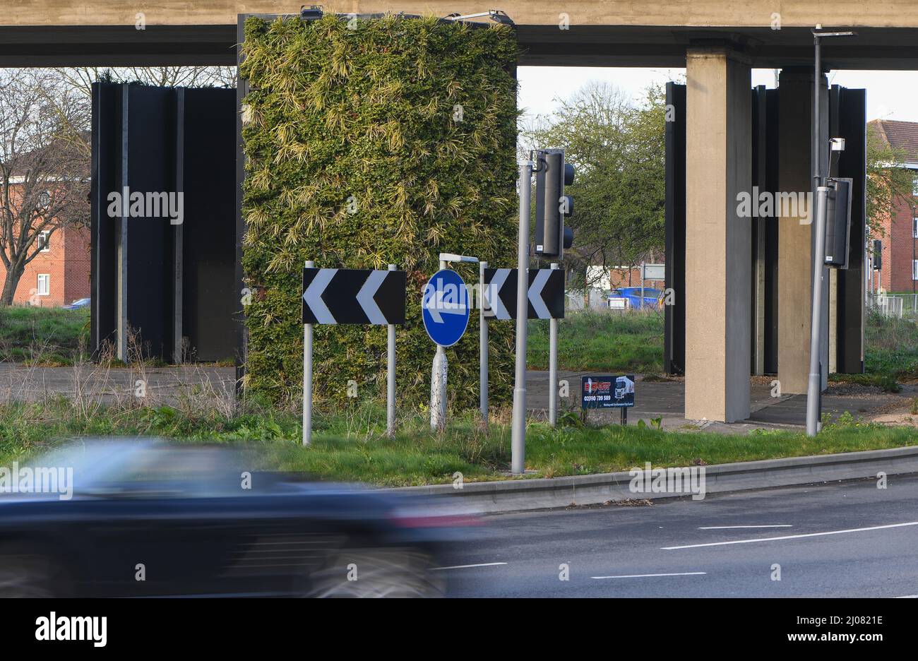 Living wall situated near busy roundabout in Millbrook Southampton.The ...