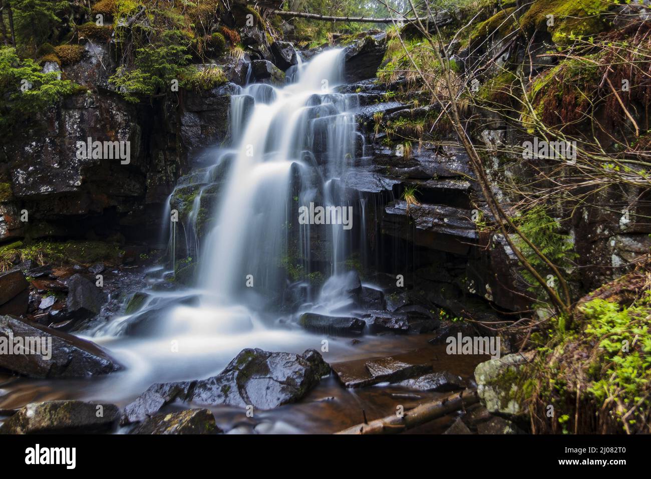 Scenic of a waterfall Stock Photo - Alamy
