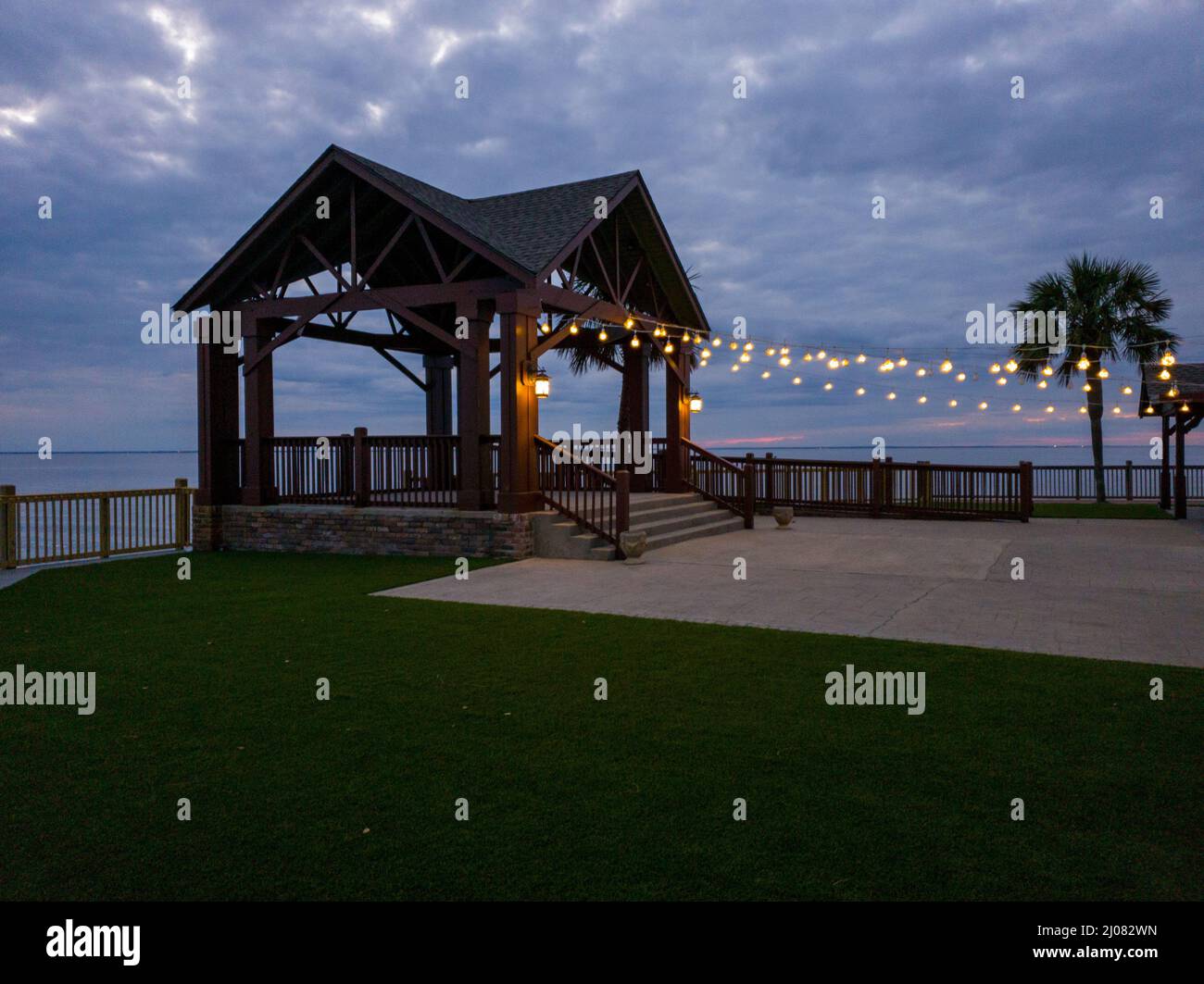 Cloudy sunset at Point Clear, Alabama Stock Photo - Alamy