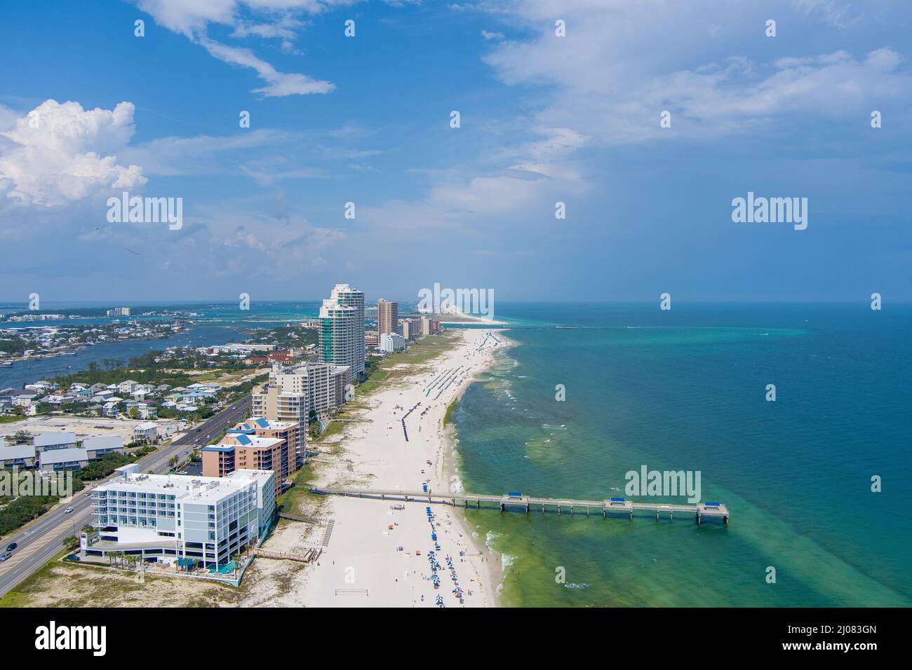 Aerial view of Orange Beach, Alabama in July Stock Photo - Alamy