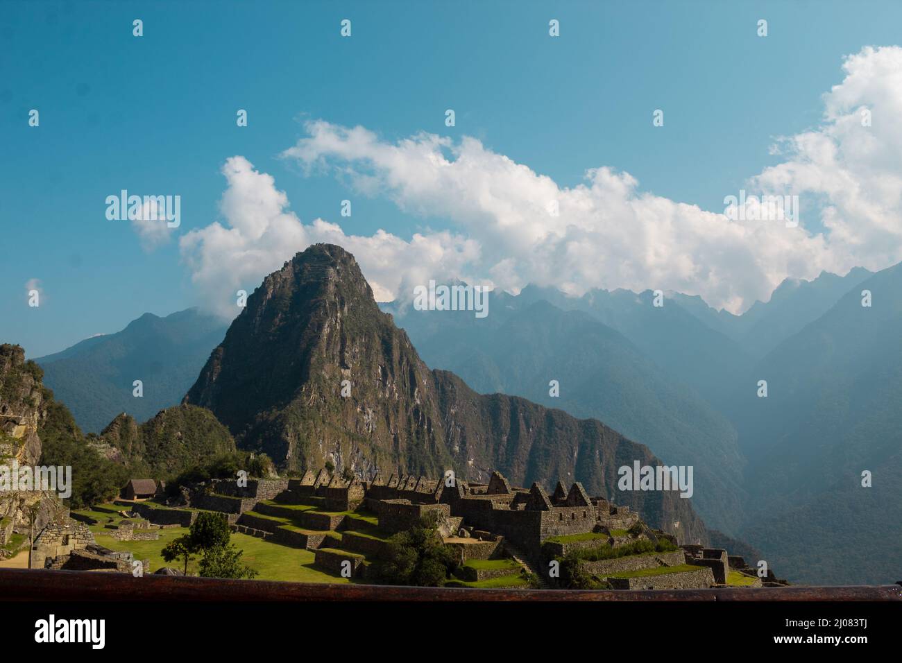 Machu Picchu Inca archaeological site on the Andes Mountains, Peru ...