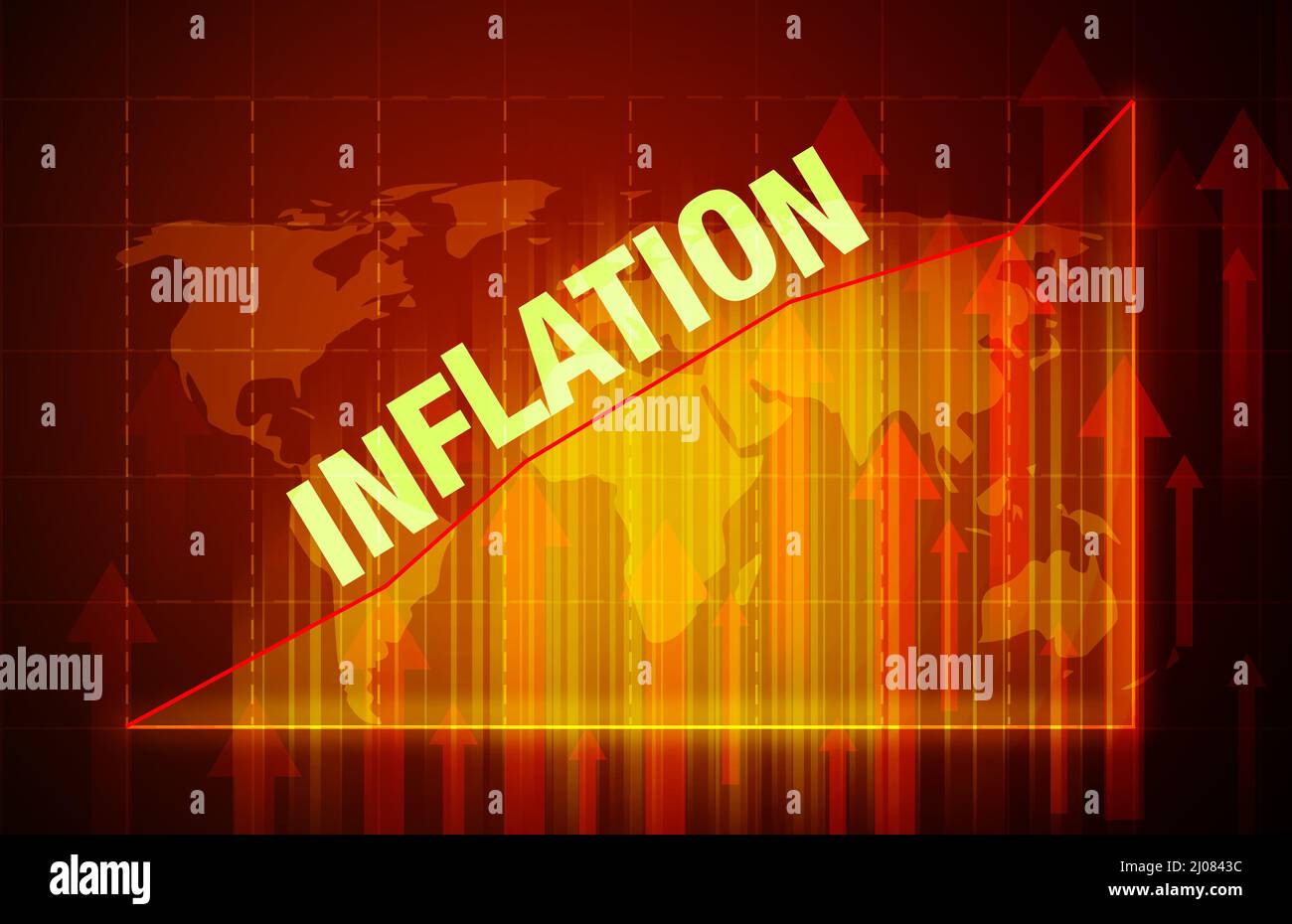 Red Alarming Inflation Abstract Background, Inflation increasing in the ...