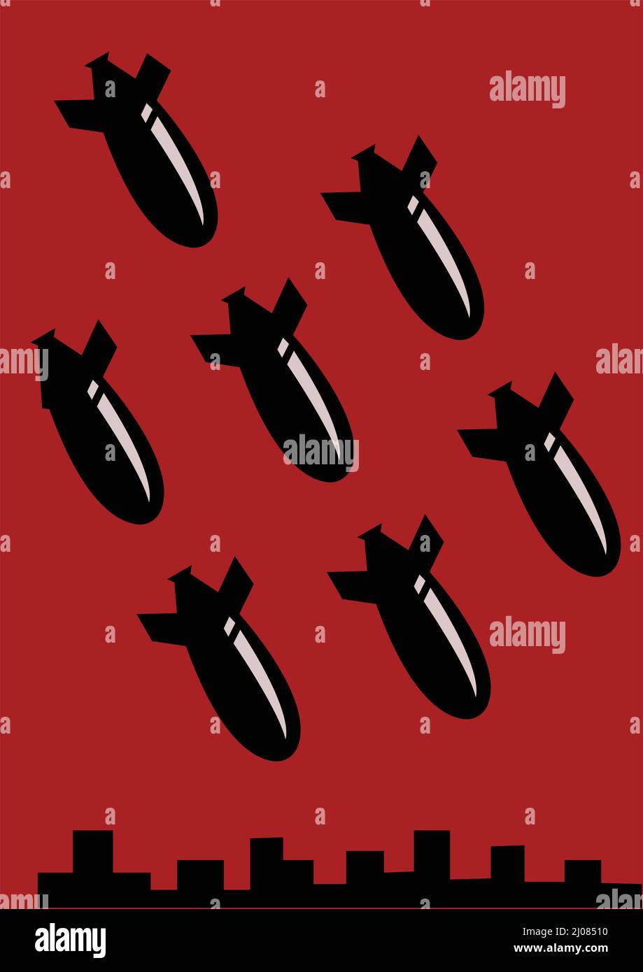 vector illustration of bomb attack isolated on red Stock Vector Image ...