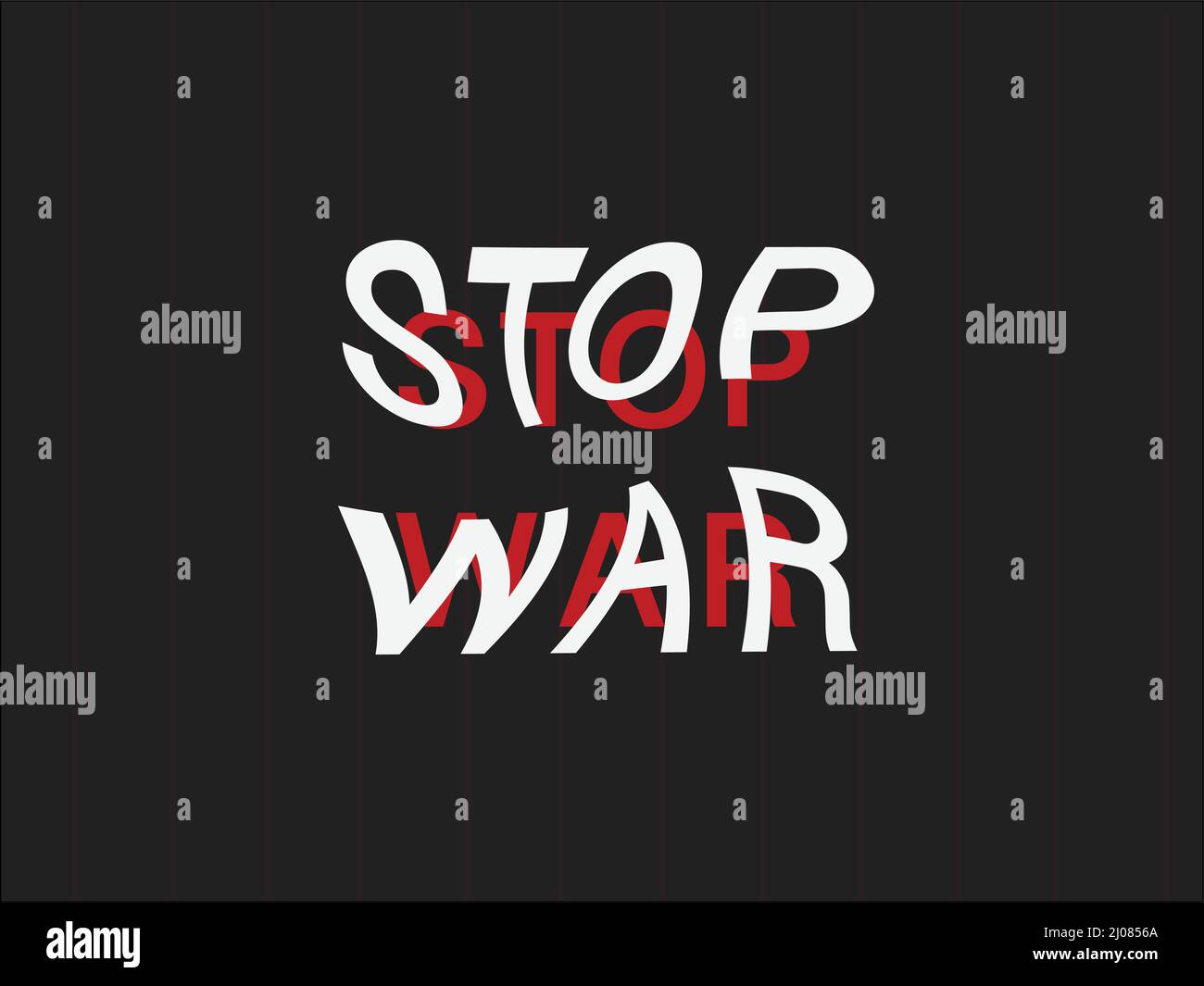 vector illustration of stop war lettering isolated on black Stock ...