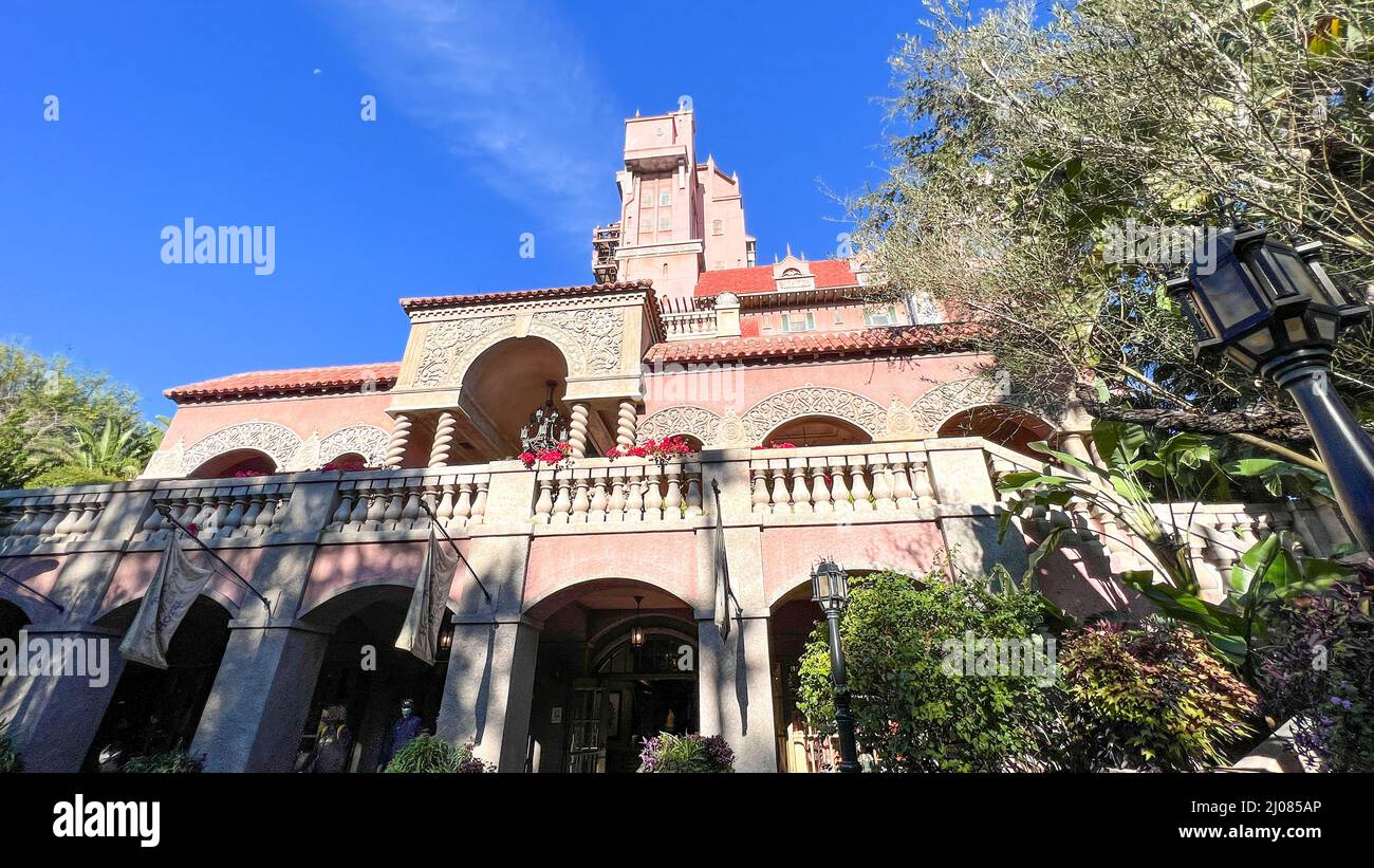 Orlando, FL USA- November 27, 2021: The Tower of Terror ride at ...