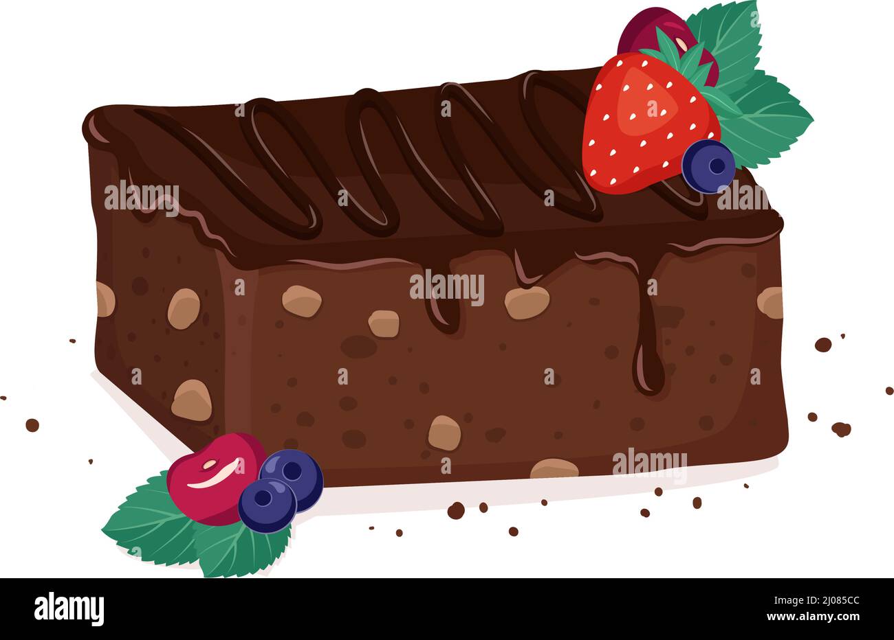 Chocolate homemade cake decorated Stock Vector Images - Alamy