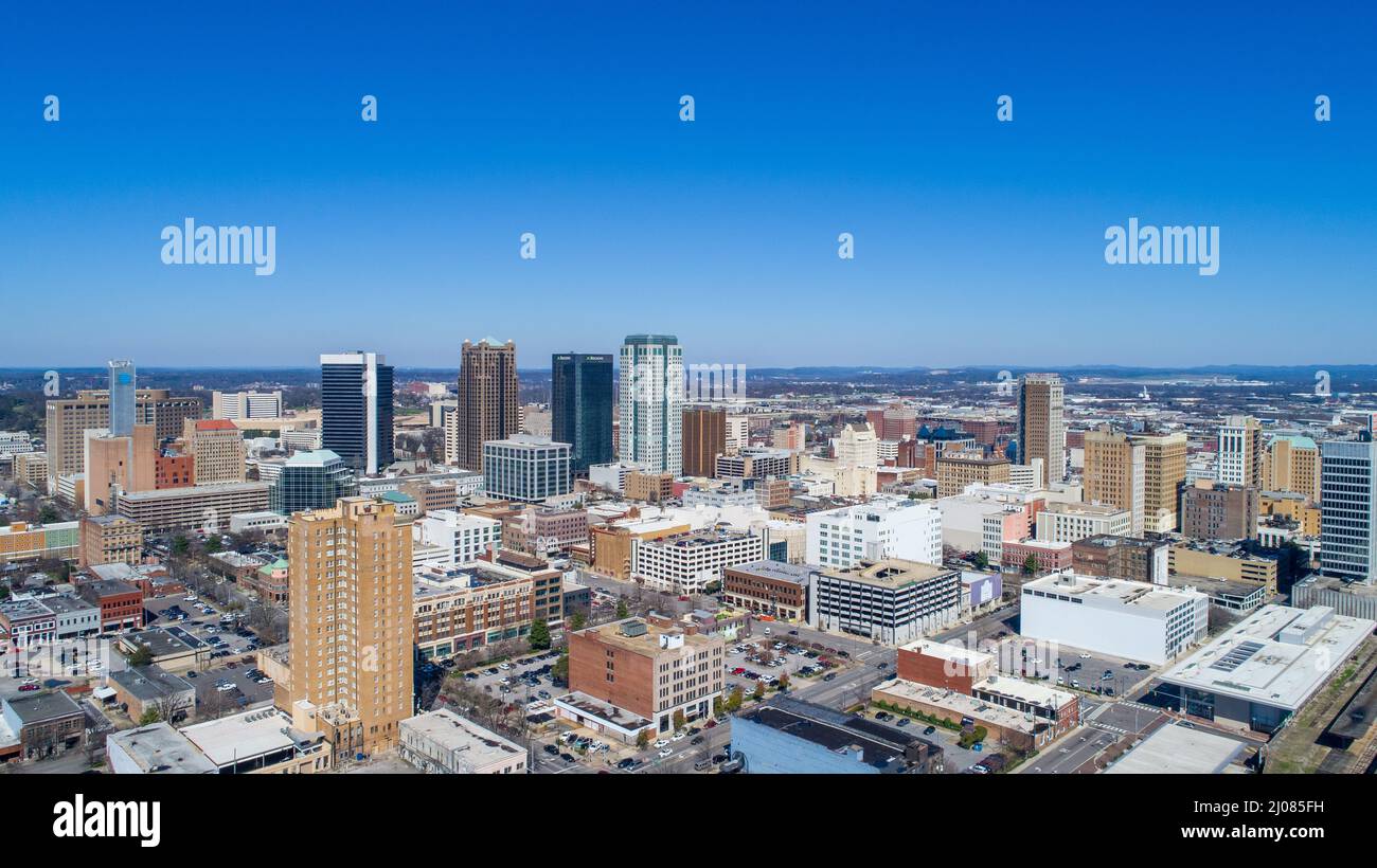 Blue, cloudless sky above downtown Birmingham Stock Photo - Alamy