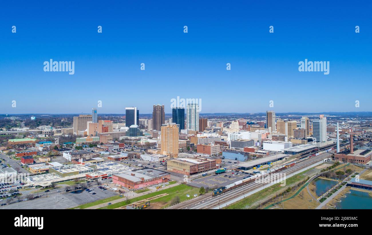 Blue, cloudless sky above downtown Birmingham Stock Photo - Alamy