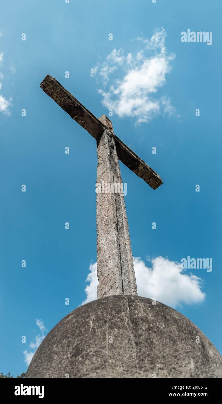 Low angle shot of the Cerro de la Cruz, Antigua Guatemala, Guatemala ...