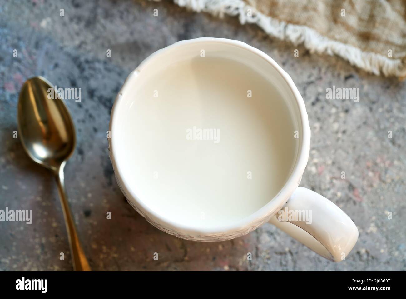 Fresh milk kefir in a white cup - probiotic drink Stock Photo - Alamy