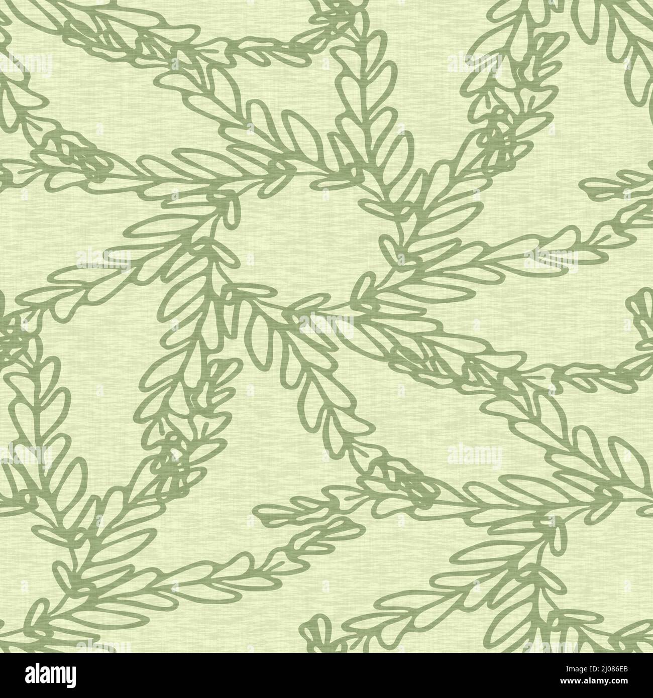 Retro botanical fern frond pattern. Seamless vintage ecological foliage ...