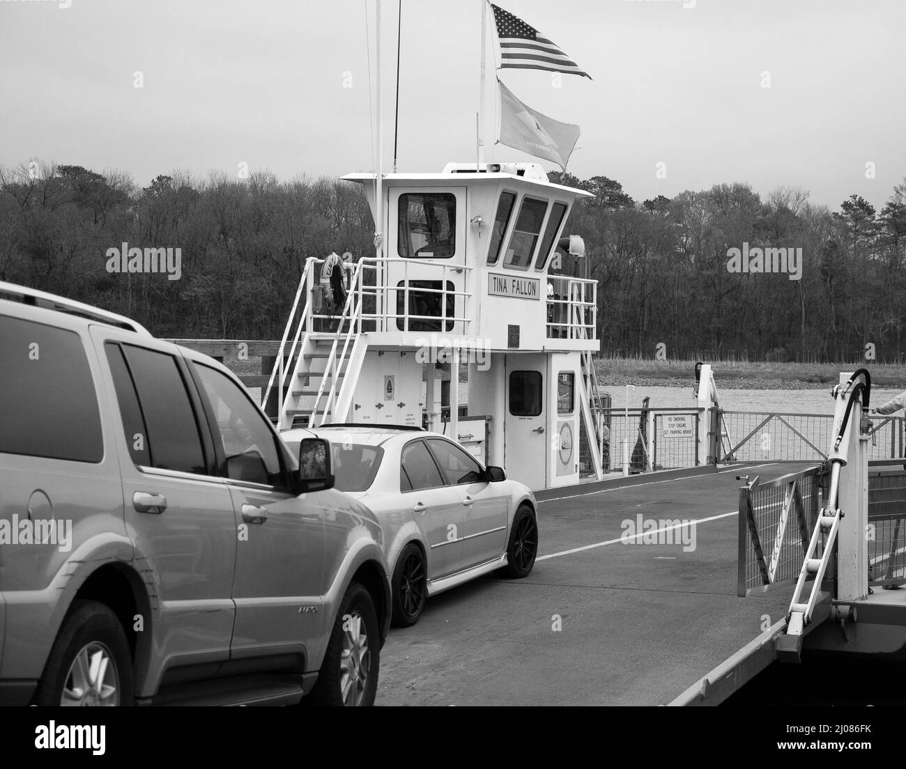 Cargo ship for transporting cars to other beach in the lake in Delaware ...