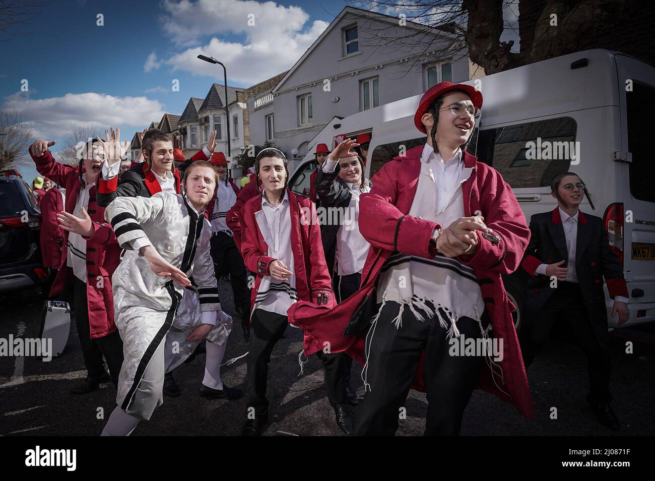 London, UK. 17th March, 2022. British Haredi Jews in north London ...