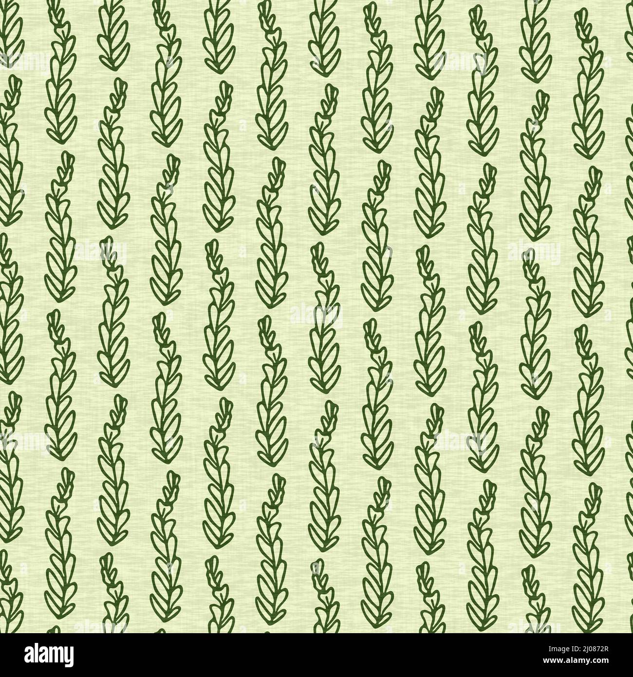 Retro botanical fern frond pattern. Seamless vintage ecological foliage ...