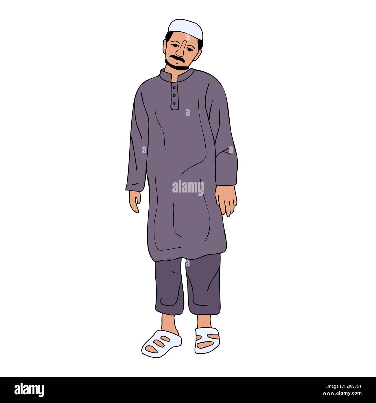 Young Pakistani Man wearing shalwar Kameez, kurta standing. South Asia ...