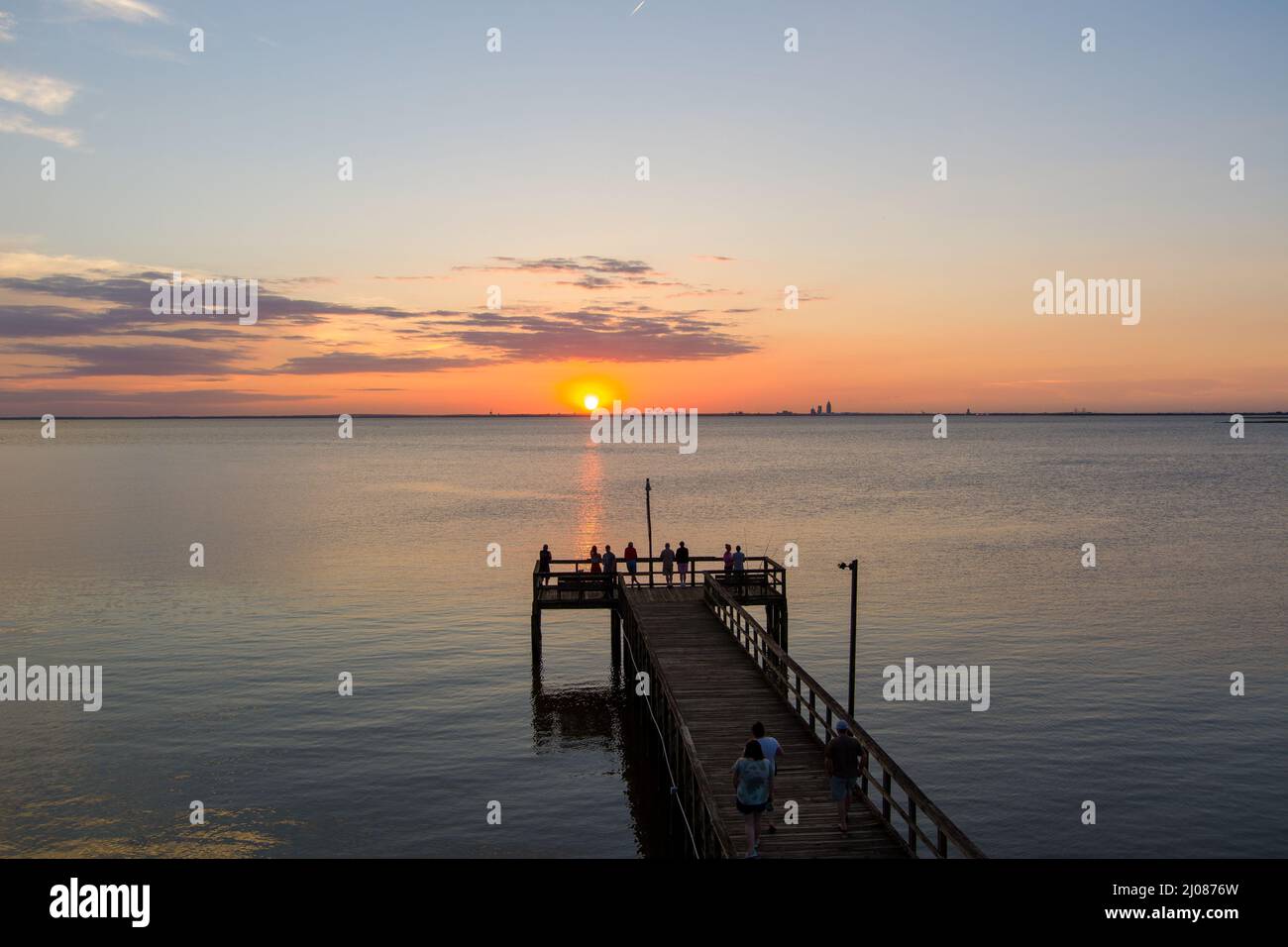 Sunset on the bay at Daphne, Alabama Bayfront park Stock Photo - Alamy
