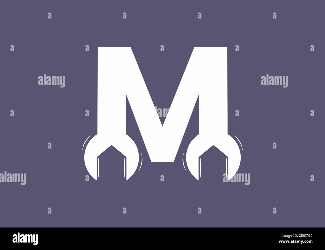 M initial letter with wrench shape design Stock Vector Image & Art - Alamy
