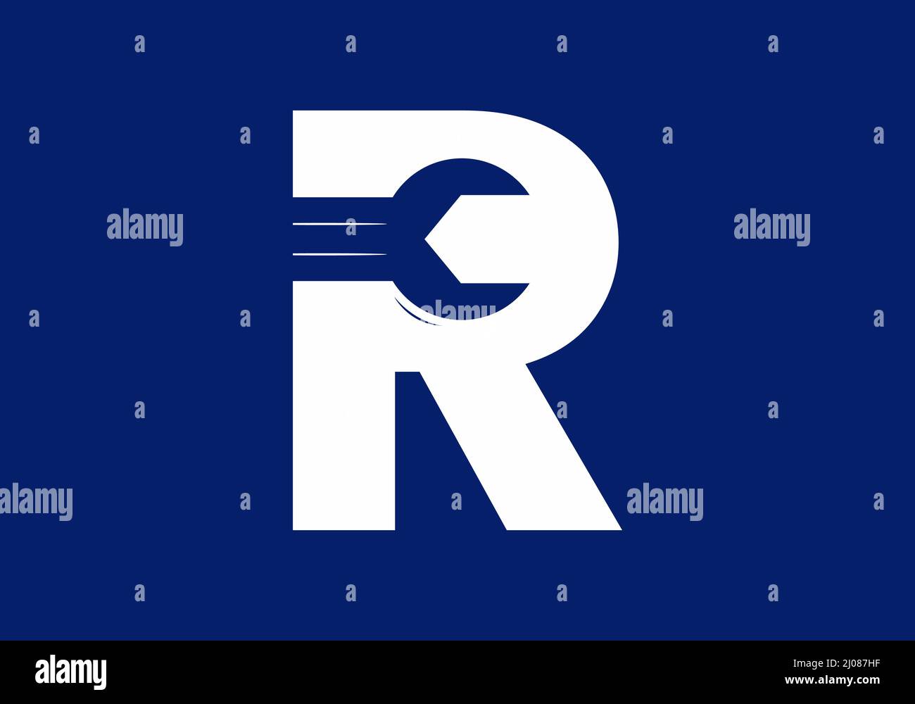 R initial letter with wrench shape design Stock Vector Image & Art - Alamy