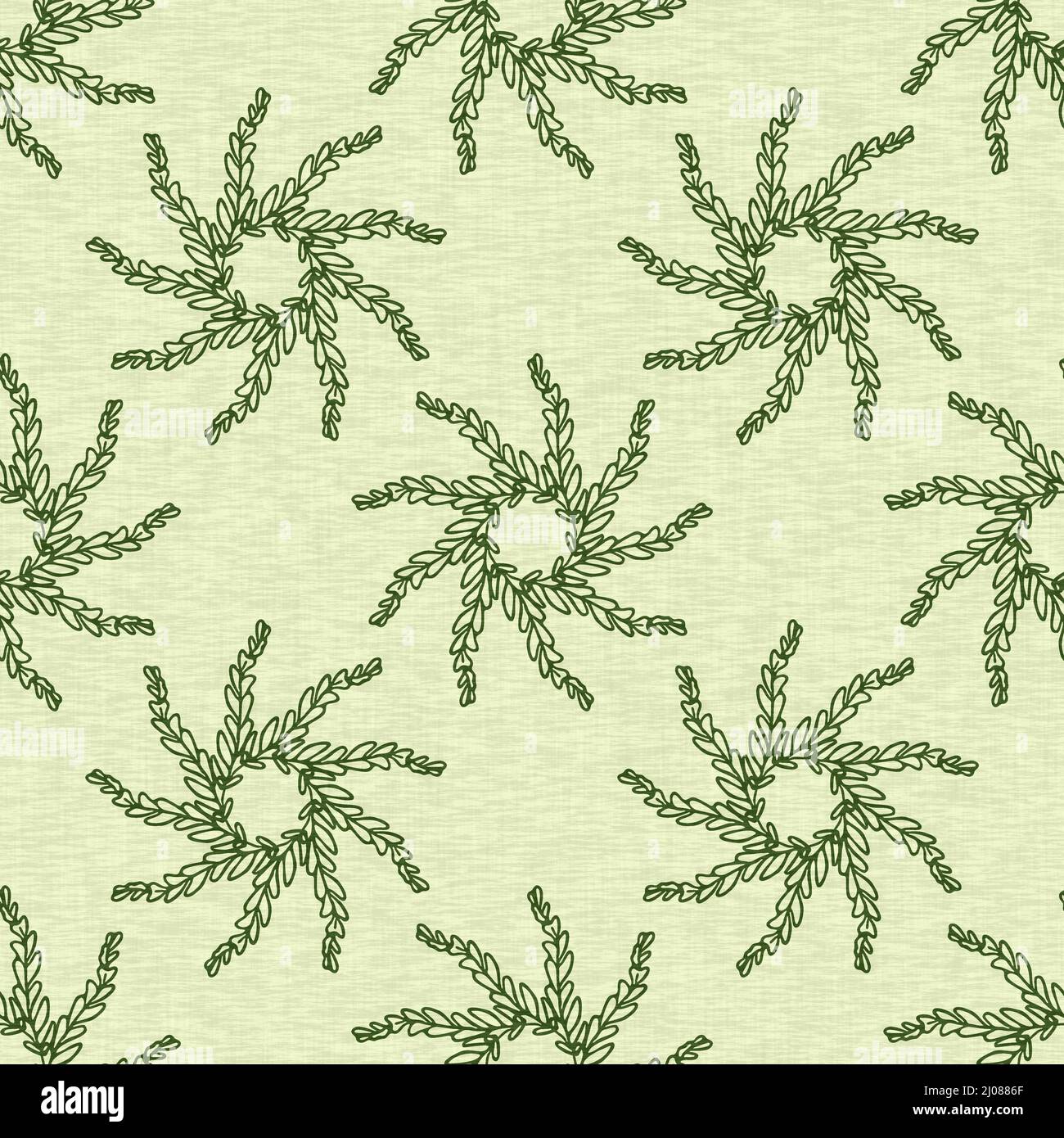 Retro botanical fern frond pattern. Seamless vintage ecological foliage ...