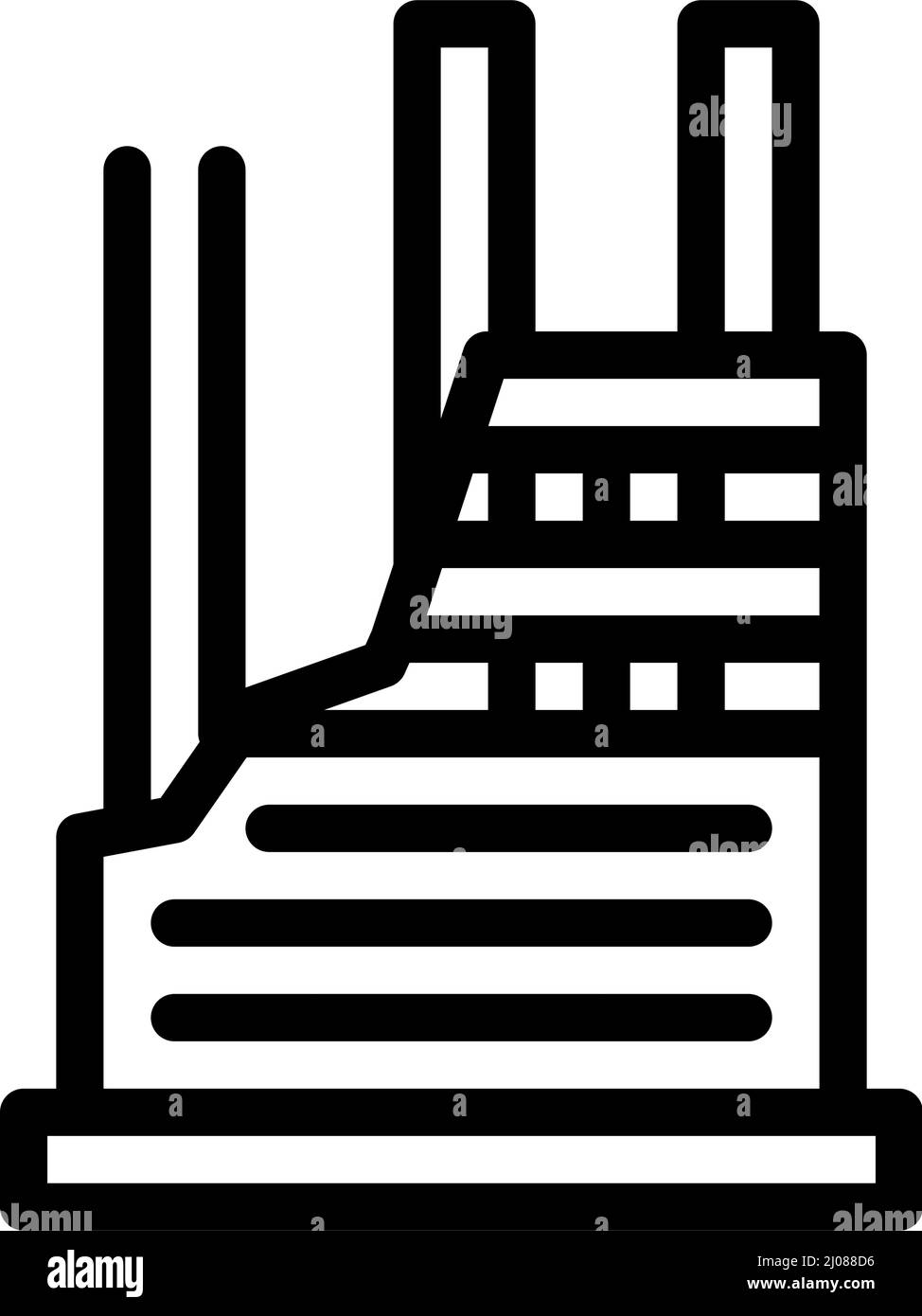 unfinished house line icon vector illustration Stock Vector Image & Art ...