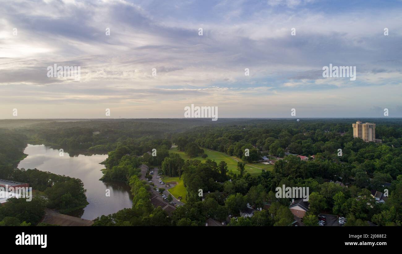 Sunrise over Lake Forest and the eastern shore of Mobile Bay in Daphne ...