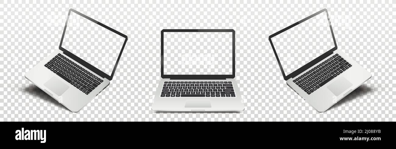 Laptop mock up with transparent screen isolated Stock Vector Image ...