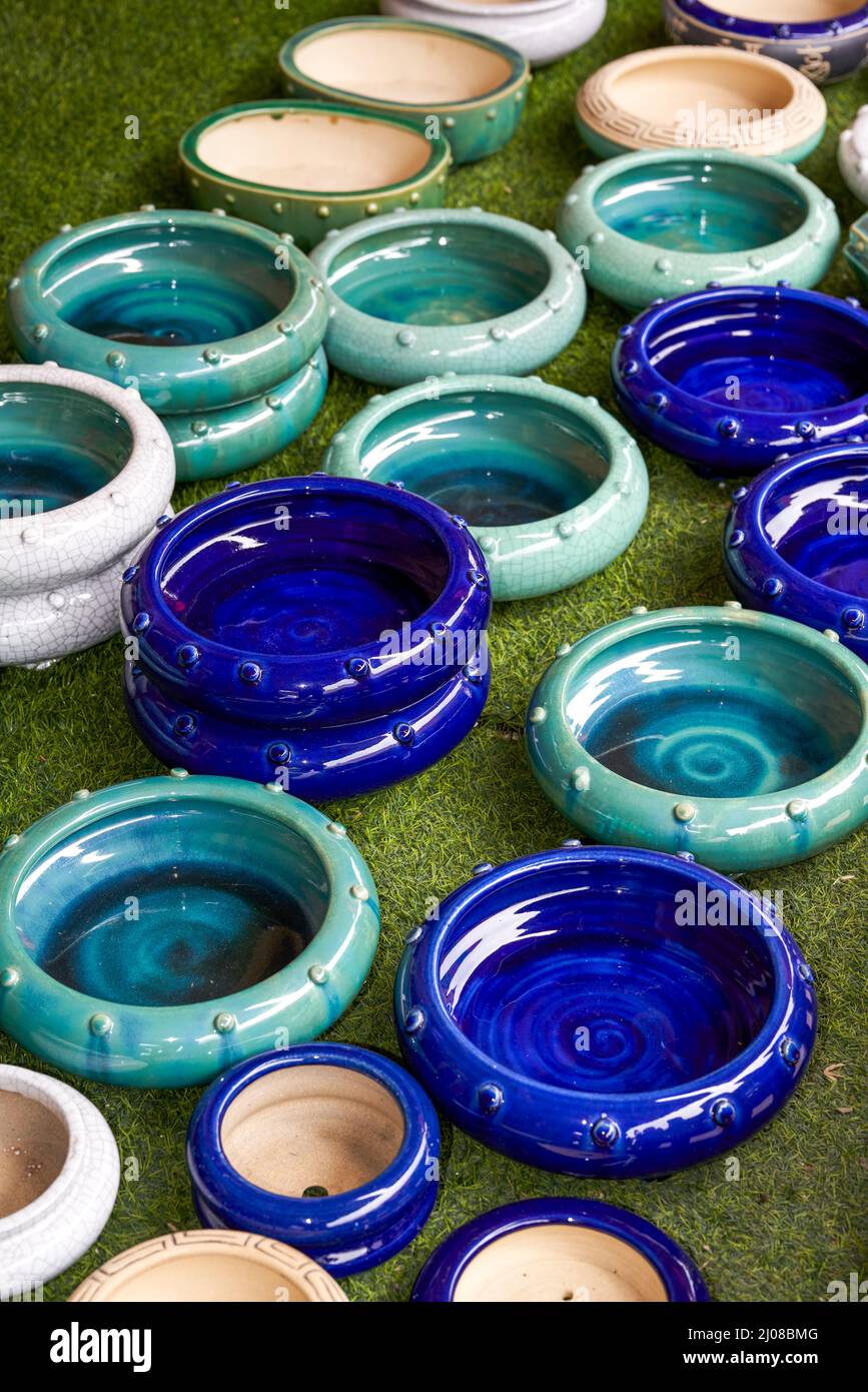 Close-up of a water basin in colorful glazed ceramics Stock Photo - Alamy