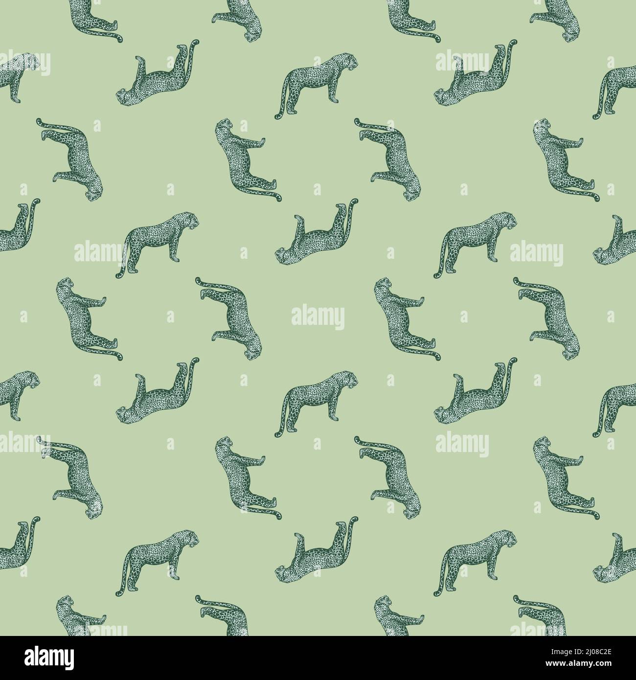 Leopard seamless pattern. Vintage wildlife animals background. Repeated ...