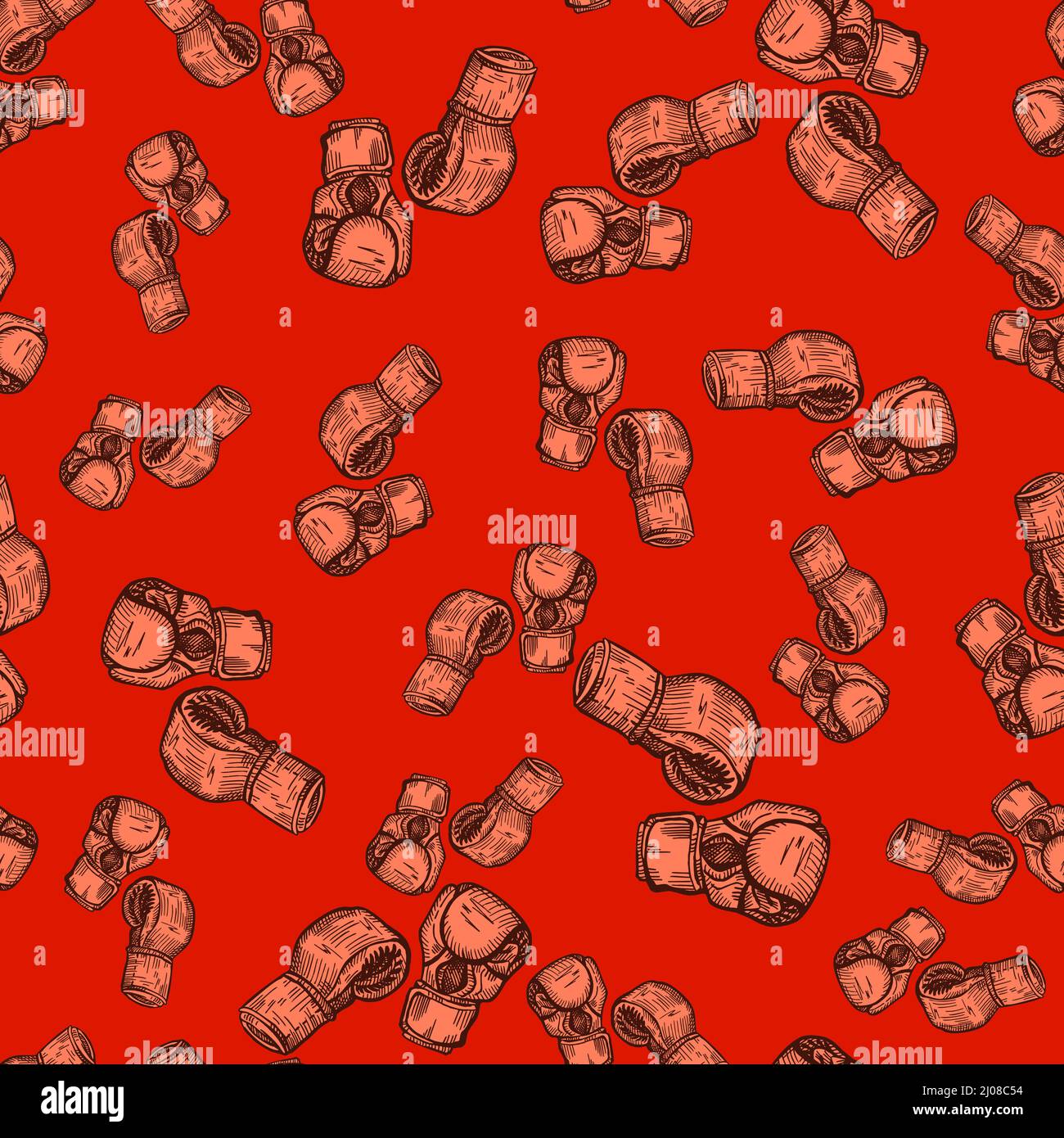 Boxing gloves seamless pattern. Vintage sport inventory background ...