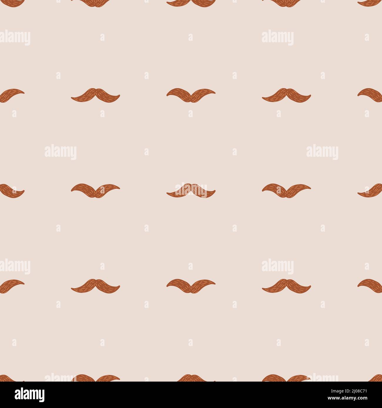 Mustache seamless pattern on. Vintage barber shop in doodle style. Hand ...