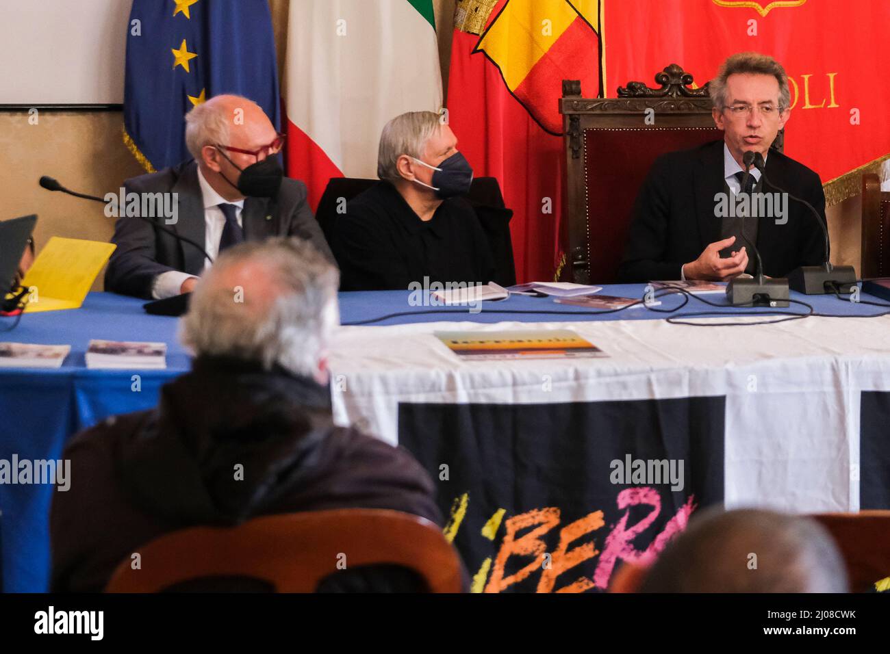 Press conference at the municipality of Naples, by Libera association ...