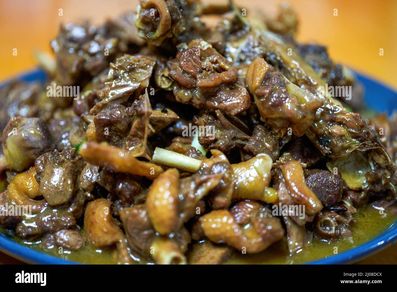 A plate of delicious Chinese home cooking, beer braised duck Stock ...