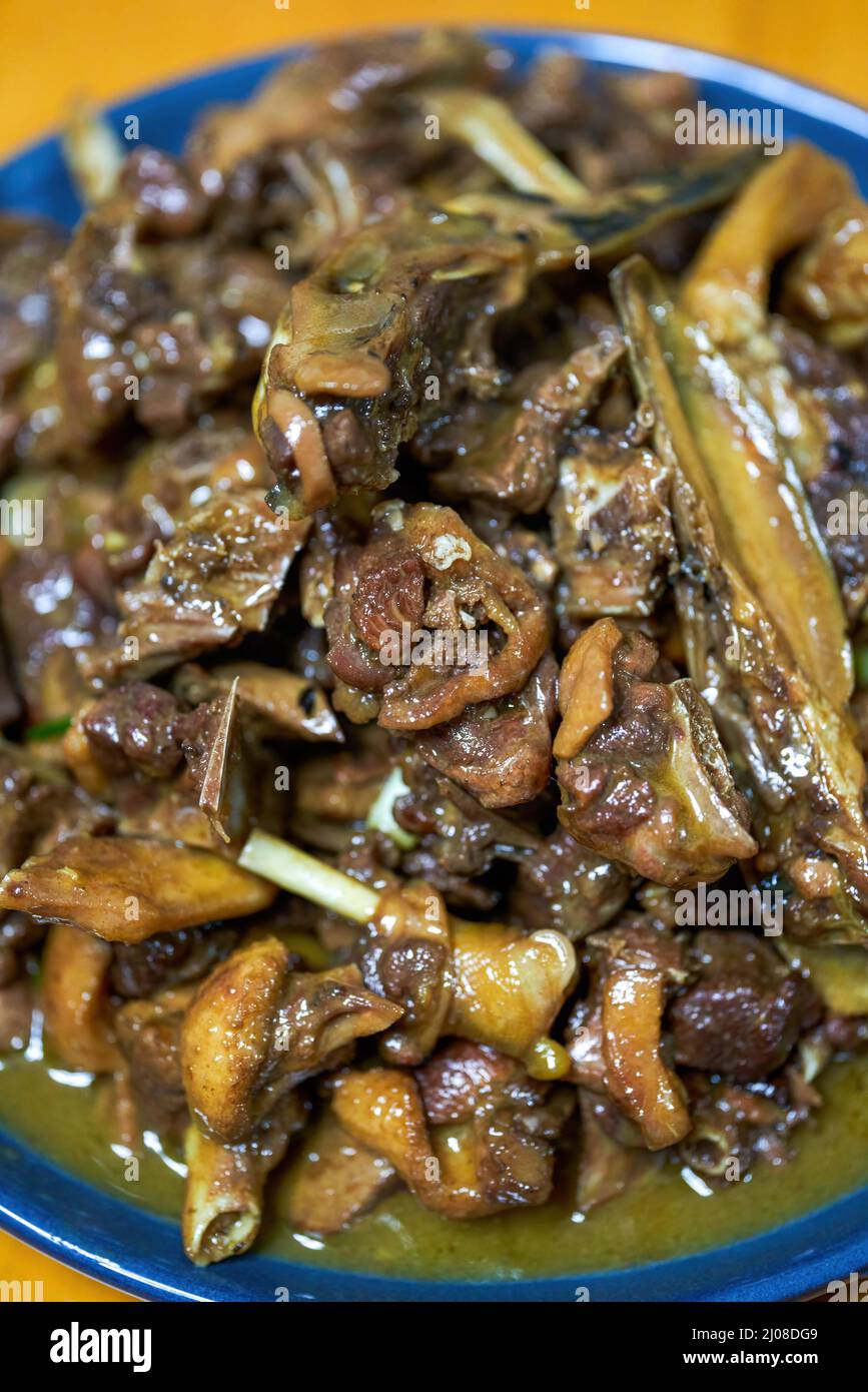 A plate of delicious Chinese home cooking, beer braised duck Stock ...