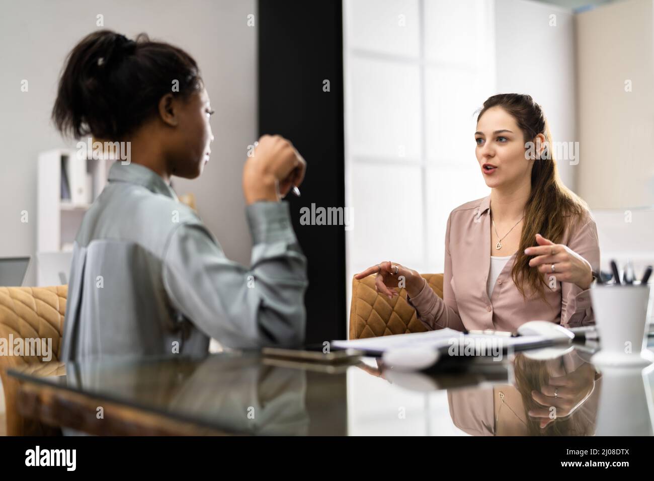 African American In Business Job Interview In Office Stock Photo - Alamy