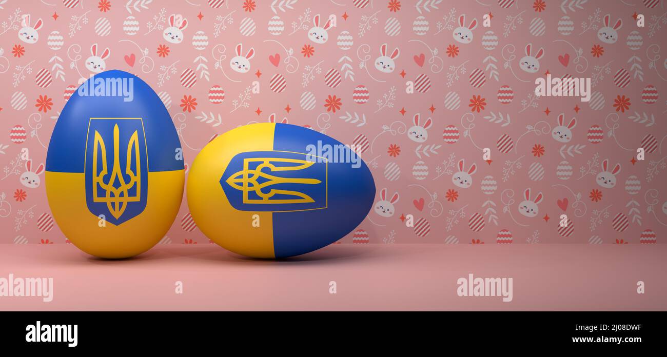 Happy Easter egg, Eggs color with Ukraine Flags for support Ukraine ...