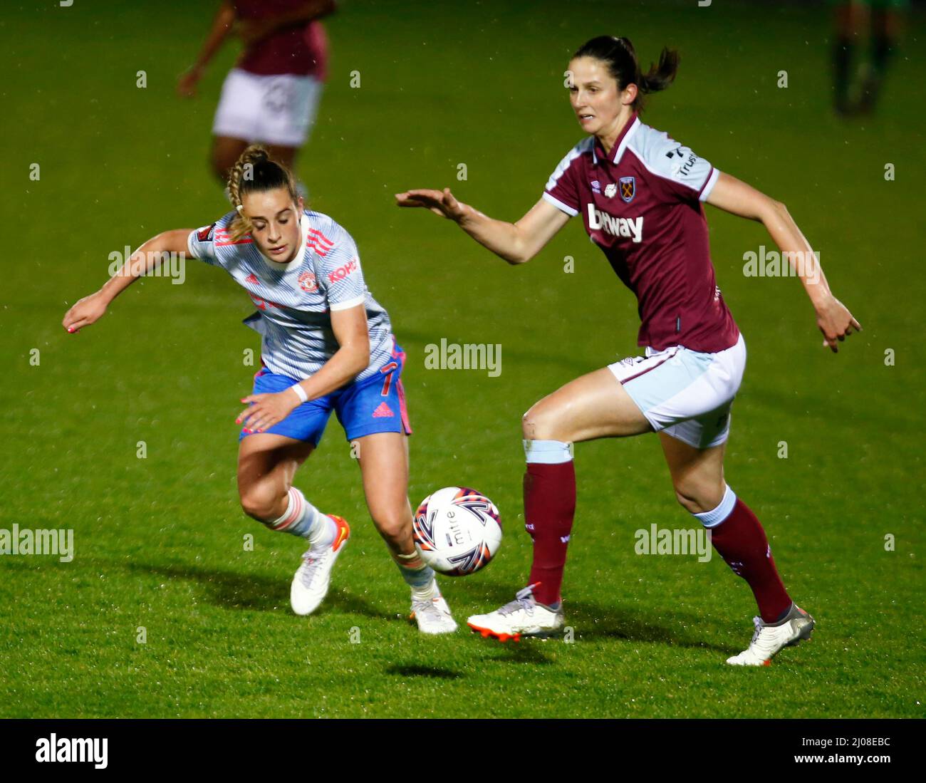 DAGENHAM, ENGLAND - MARCH 16: L-R Ella Toone of Manchester United Women ...