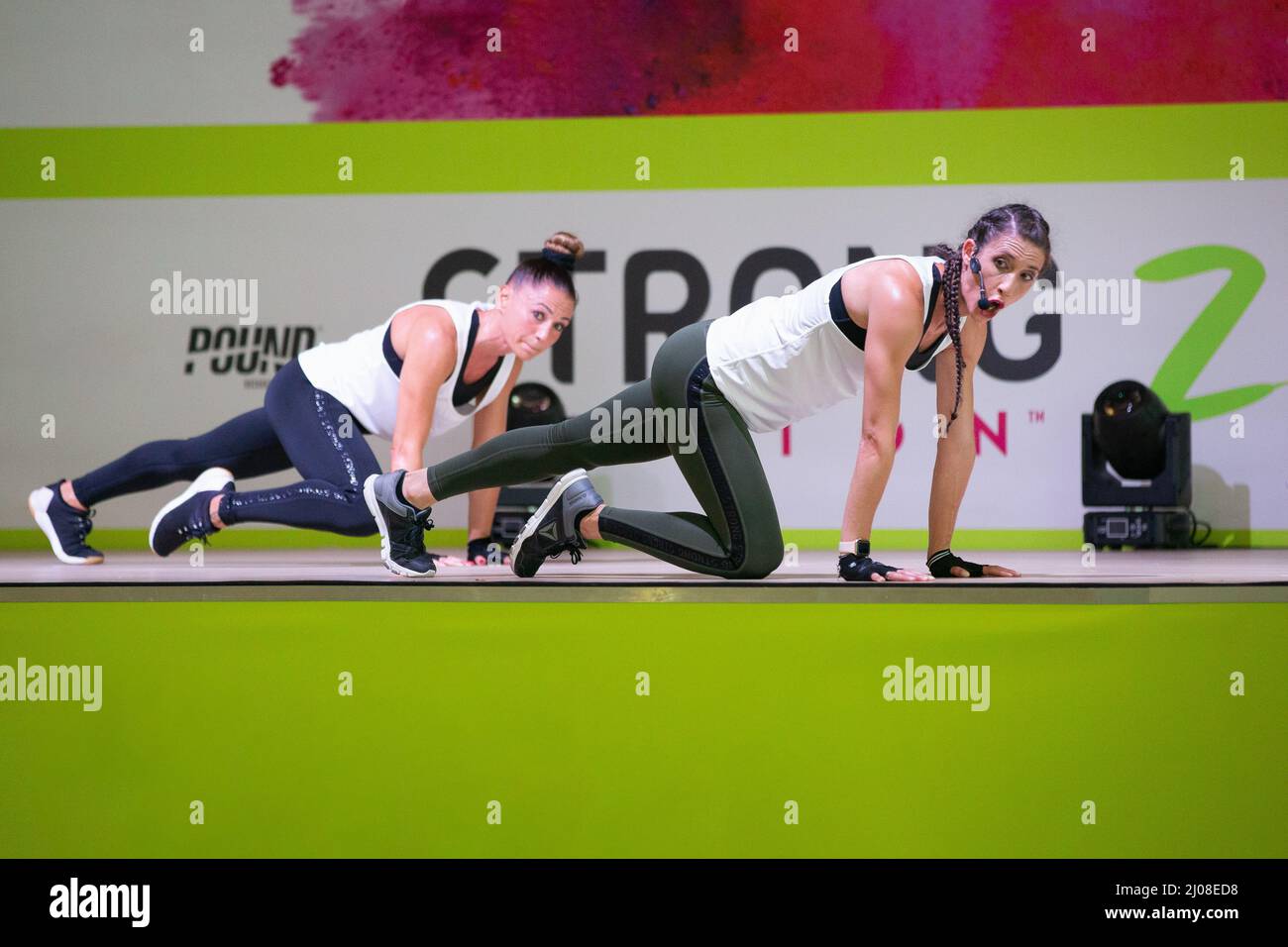 Fitness Workout in Gym: Teachers on Stage Stock Photo - Alamy