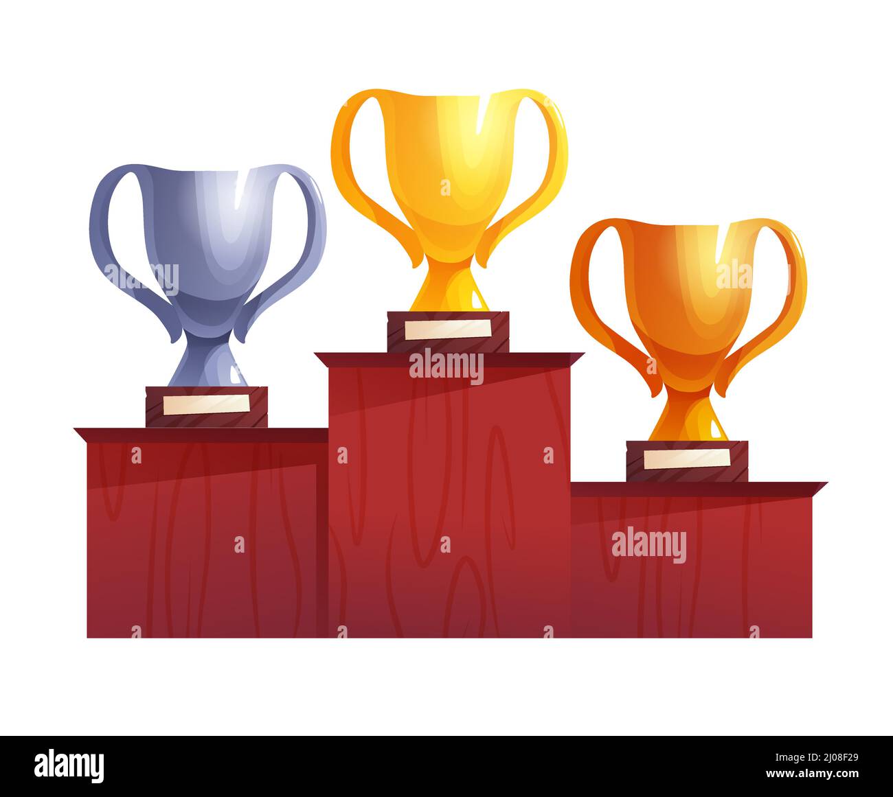 Champion cup, winner trophy. Gold, silver and bronze prizes ...