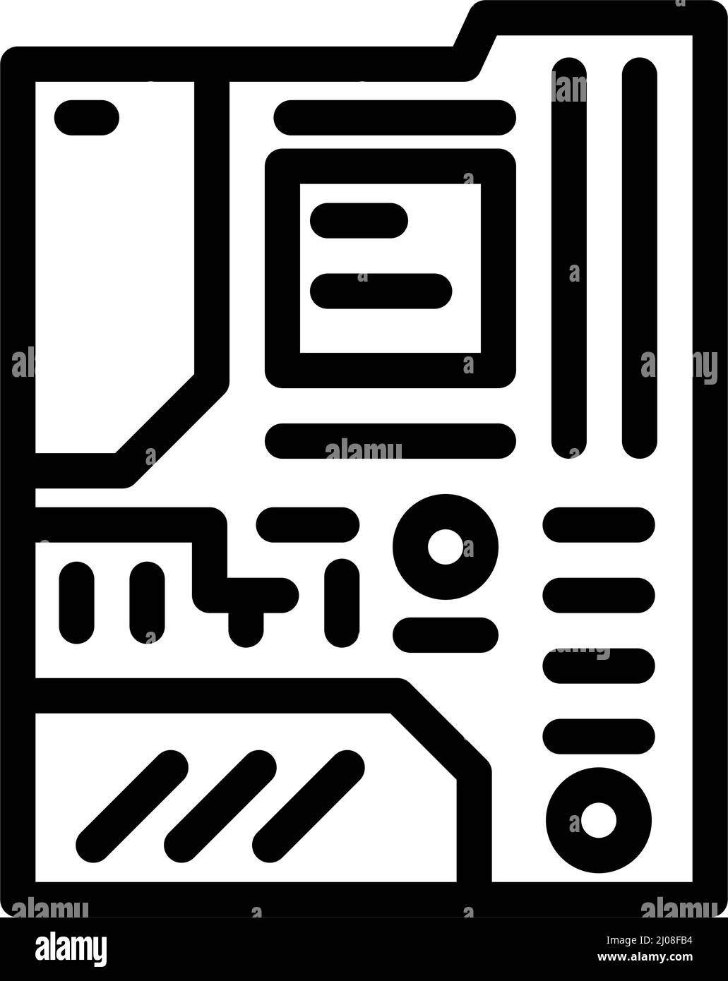 motherboard computer line icon vector illustration Stock Vector Image ...