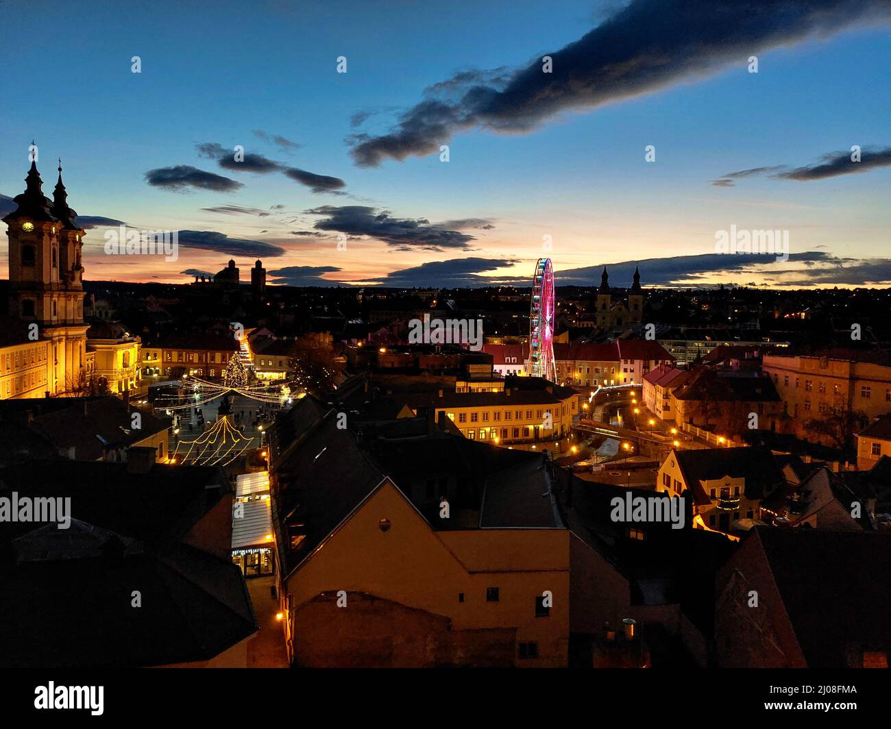 City skyline in the evening Stock Photo - Alamy