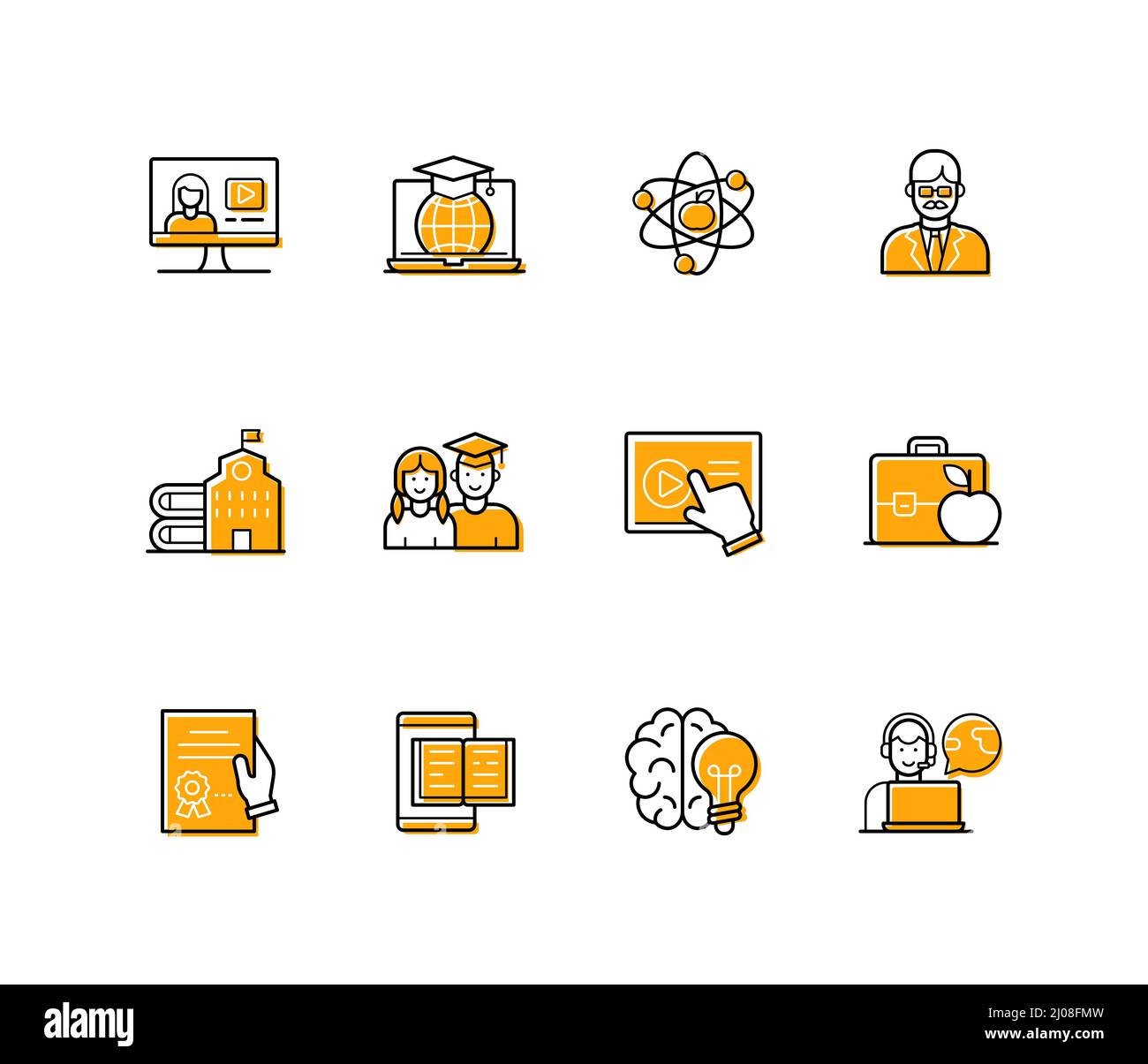 Scientific achievements - modern line design style icons set Stock ...