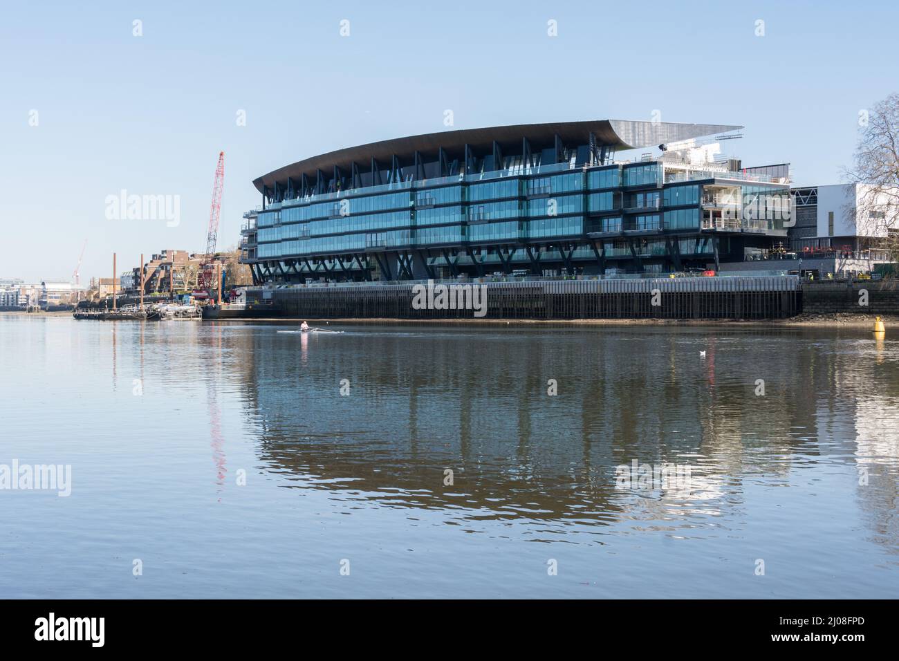 Fulham Football Club's new Riverside Stand is under construction on the ...
